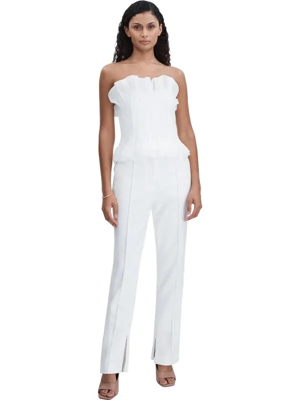 Acler Slim-fit Tailored Trousers With Ankle Zips - Ivory