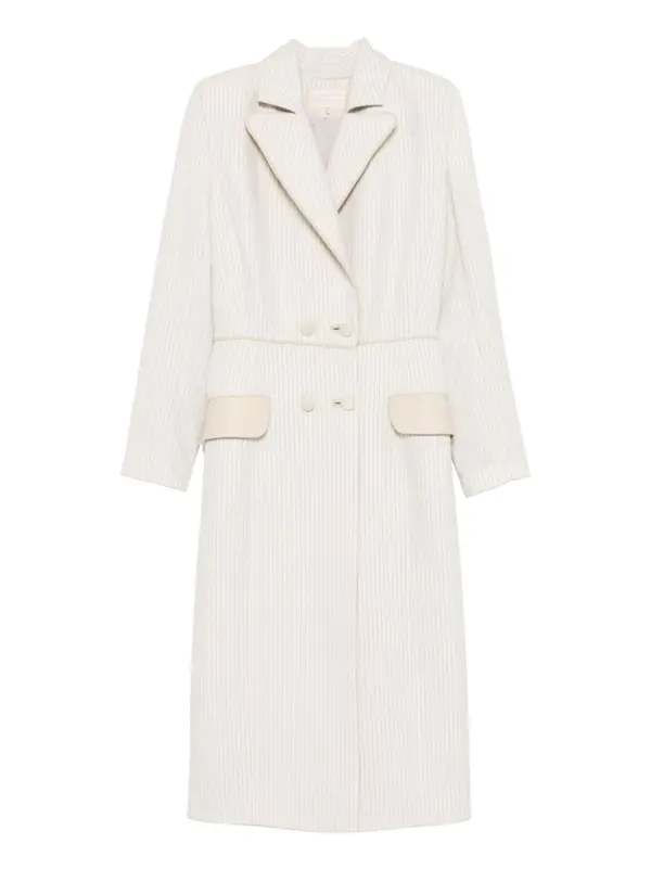 MITILIANE COUTURE Pinstriped Trench Coat - Neutrals