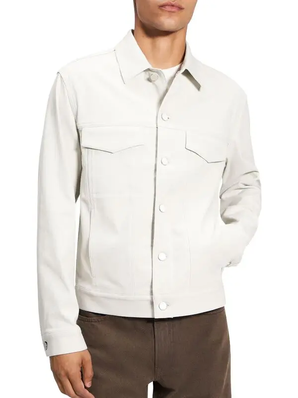Theory River Twill Trucker Jacket - Buff