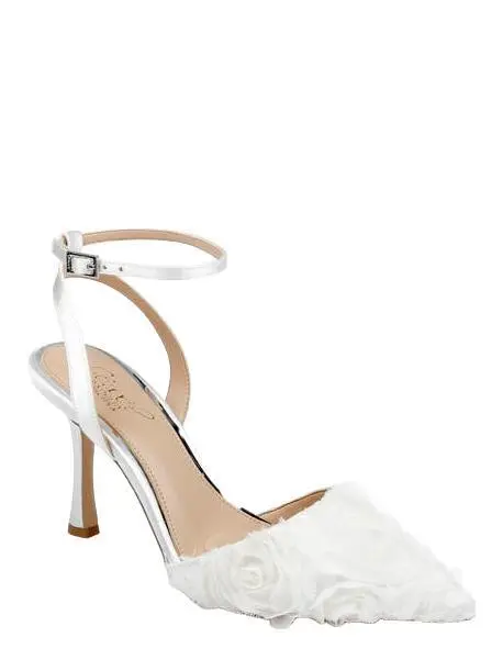 Badgley Mischka Shannon Ankle Strap Pumps - Ivory/ Ivory