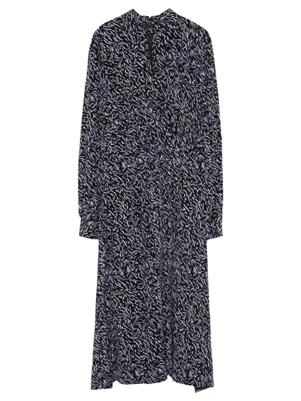 Karl Lagerfeld Zebra-print Midi Dress - Black