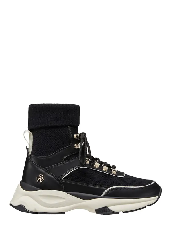 STUART WEITZMAN High-top Hiker Trainer Sneakers - Black/butter/black/black