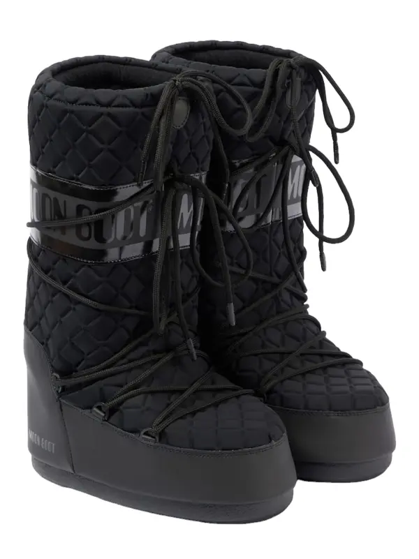 Moon Boot Icon Quilt Snow Boots - Black