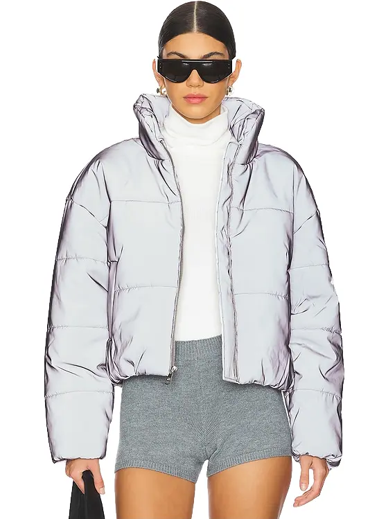 Steve Madden Metallic Polar Coat - Silver