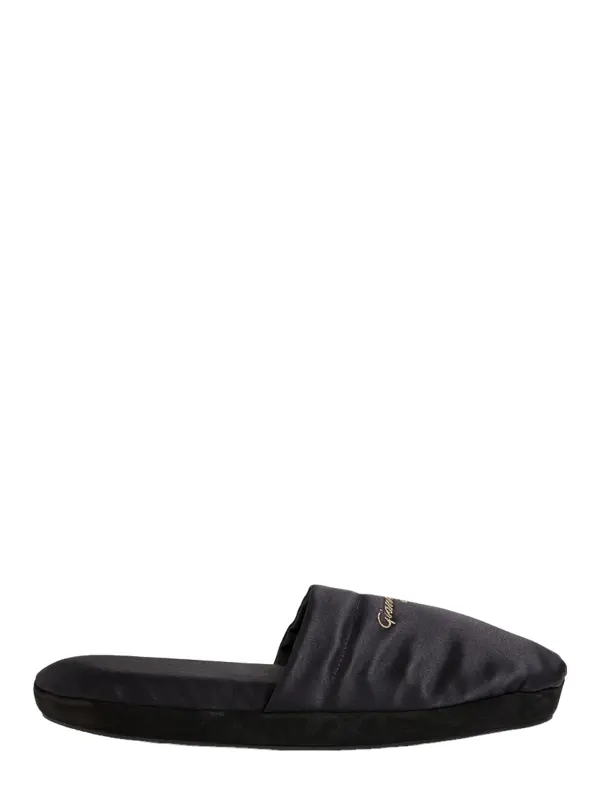 GIANVITO ROSSI Bellagio Embroidered Slippers - Black