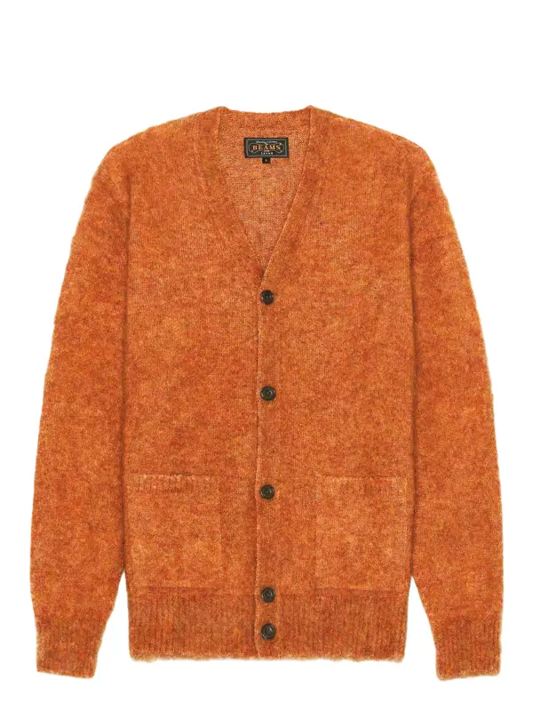 BEAMS Stretch Mohair Cardigan - Orange