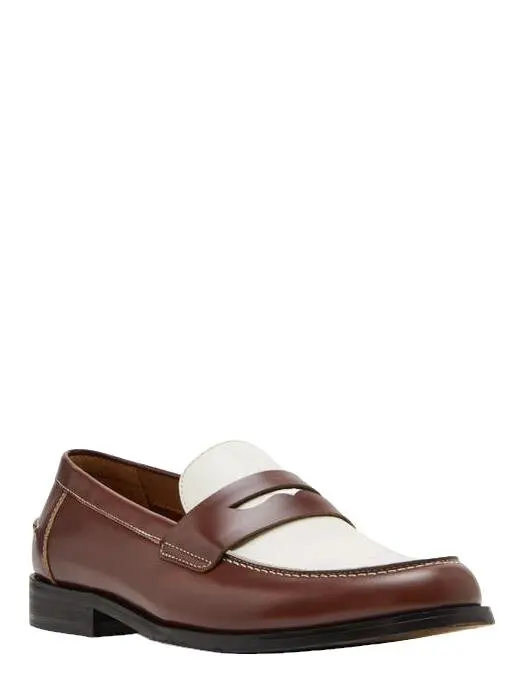 Steve Madden Natan Leather Loafer - Brn/wht