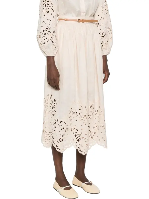 Zimmermann Wylie Midi Skirt - Neutrals
