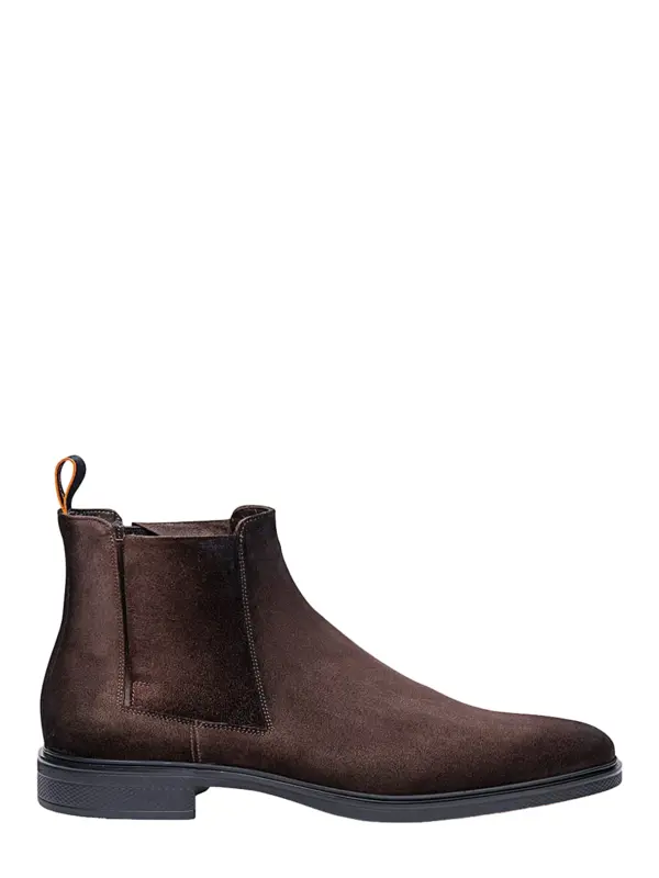 Santoni Easy Suede Chelsea Boots - Dark Brown