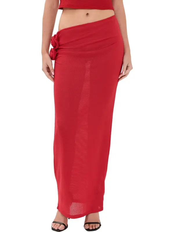 Lioness Soul Mate Maxi Skirt - Crimson
