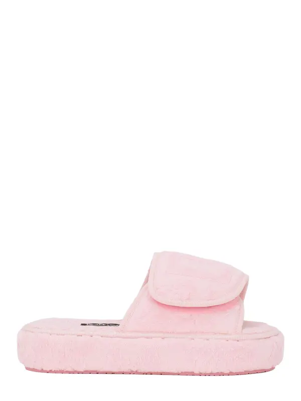 Dolce & Gabbana Terry Cotton Plateau Slides - Multicolor