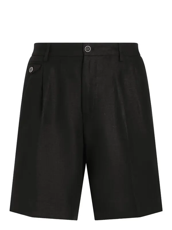 Dolce & Gabbana Tailored Linen Shorts - Black