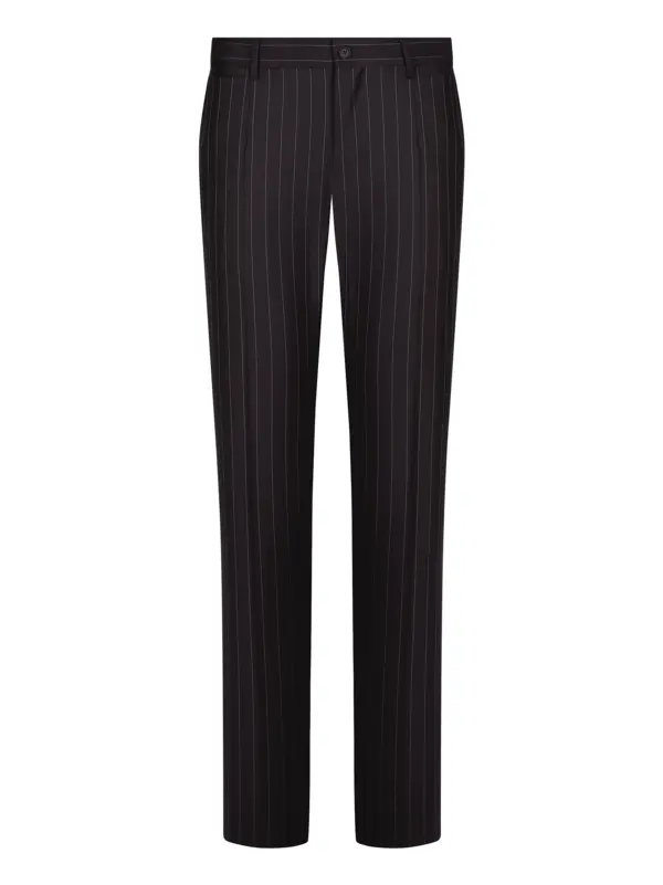 Dolce & Gabbana Tailored Pinstripe Wool Pants - Blue