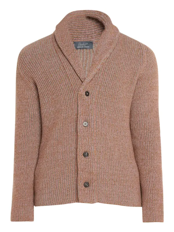 Bergdorf Goodman Cashmere Tricolor Rib Cardigan Sweater - Greyvicppl