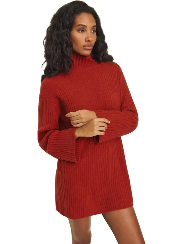 REFORMATION Ozzy Sweater Dress - Sundried Tomato