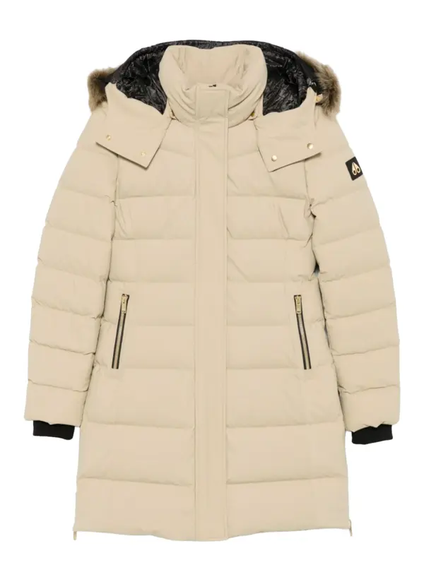 Moose Knuckles Faux Fur-trim Padded Coat - Neutrals