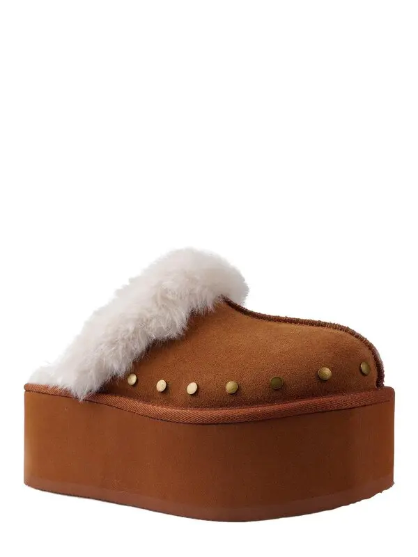 CANDIE'S Sutton Platform Clog - Tan Suede