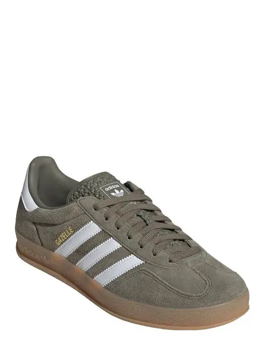 Adidas Gazelle Indoor Sneaker - Olive/white/gold Metallic