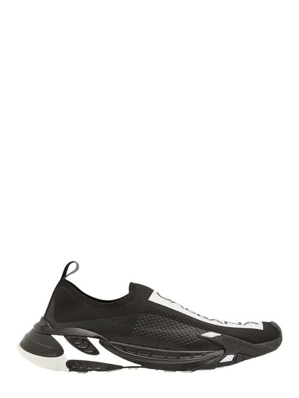 Dolce & Gabbana Logo-stripe Sock Sneakers - Black/white