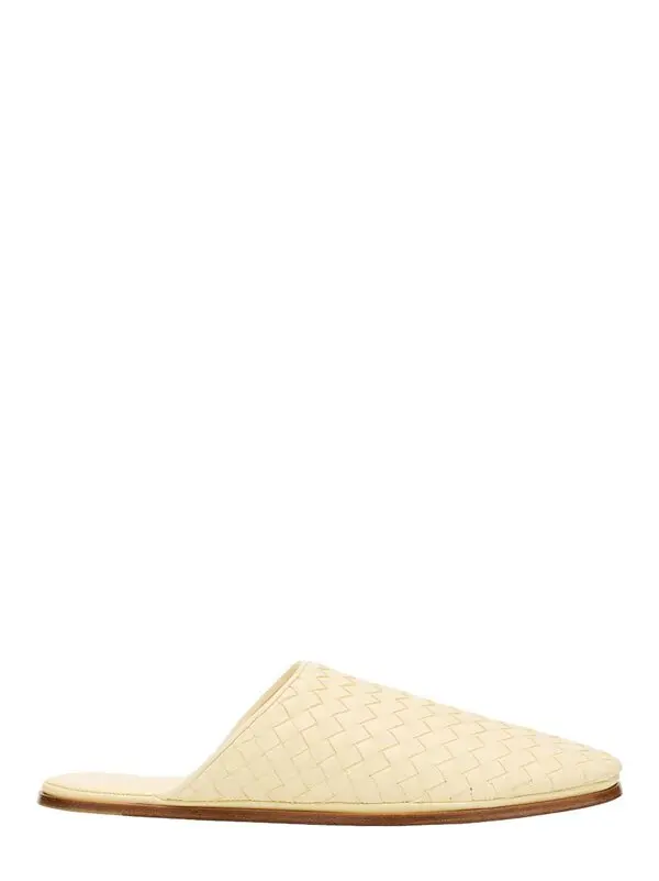 Bottega Veneta Intrecciato Woven Leather Mules - Camomile