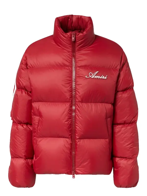 Amiri Bones Logo Patch-appliqué Down Jacket - Red