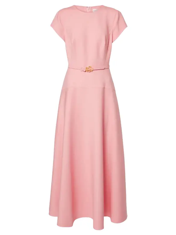 Oscar De La Renta Wool-blend Midi Dress - Blue