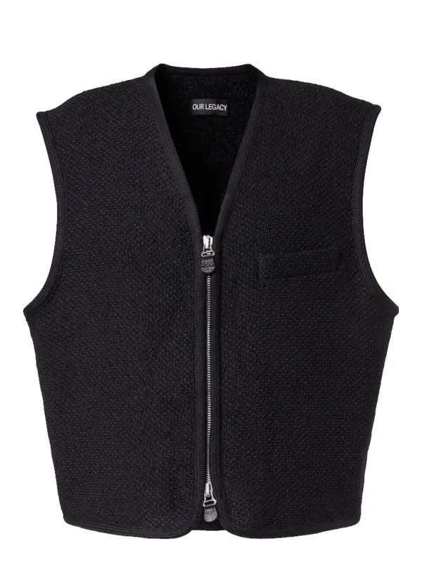 Our Legacy Evening Boucle Wool Vest - Black