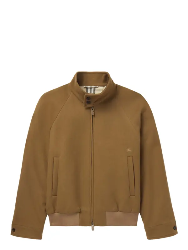 Burberry Logo-embroidered Cashmere Harrington Jacket - Brown
