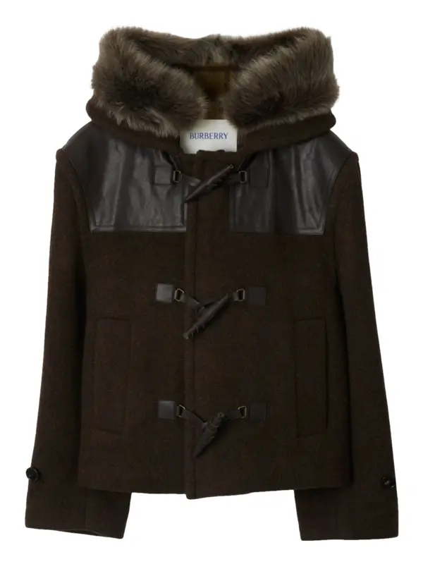 Burberry Wool Duffle Jacket - Brown