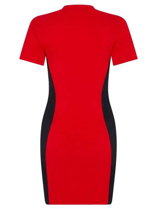 LET'S SWIM Shark Logo Bodycon Dress - Red