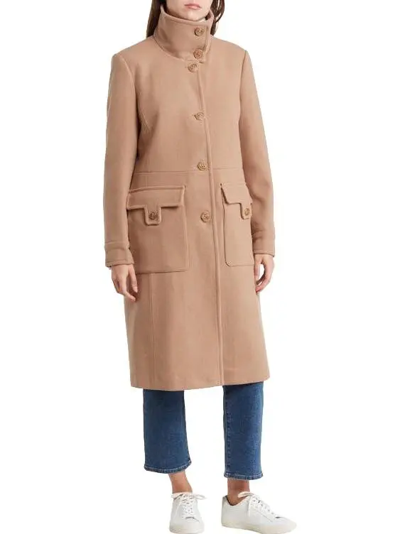 Andrew Marc Almedia Wool-blend Twill Coat - Camel