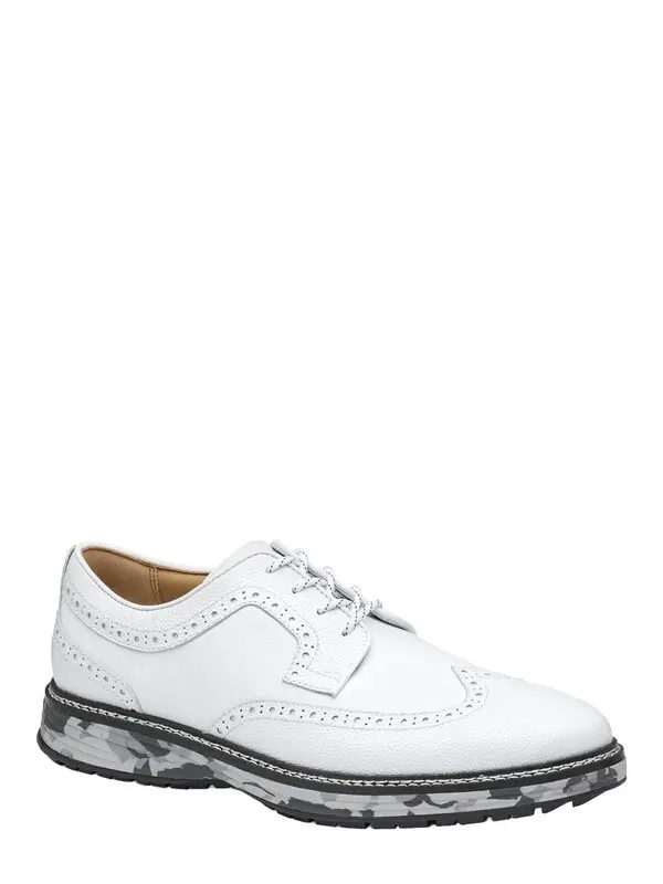 Johnston & Murphy Upton Gl3 Luxe Hybrid Golf Shoe - White Wp Fg/ Scotch Grain