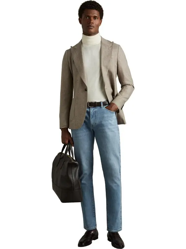 REISS Picton Cotton-stretch Slim-fit Jeans - Light Blue Wash