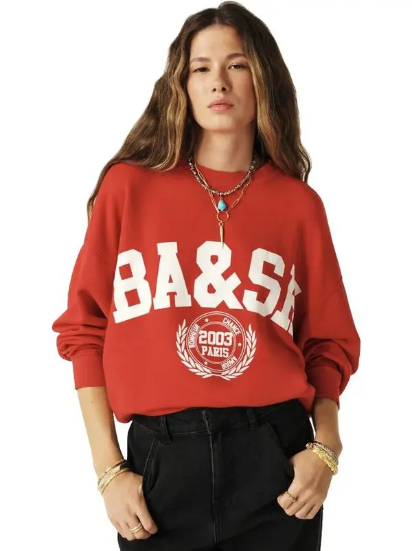 Ba&sh Benjamin Cropped Sweatshirt - Red