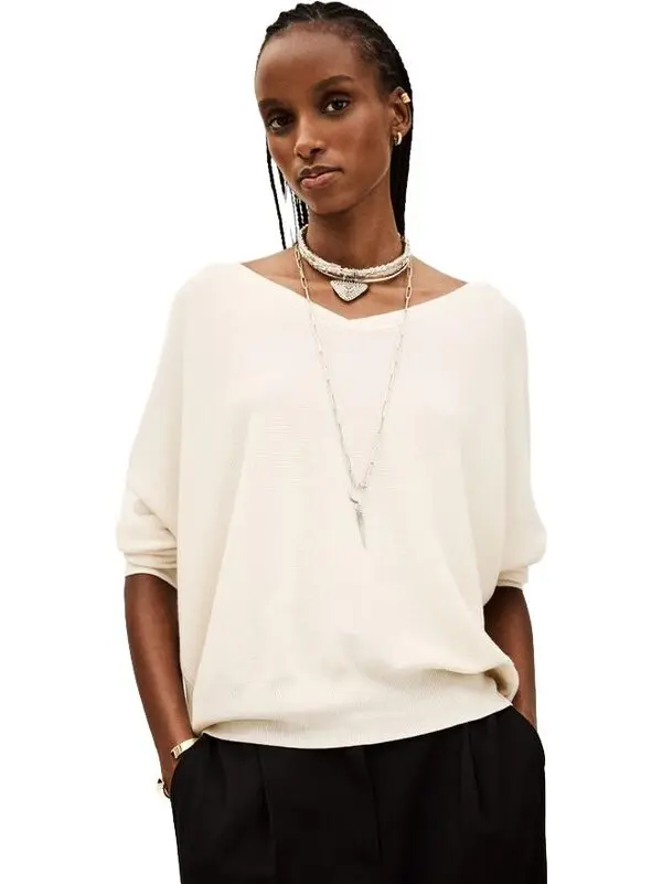Ba&sh Elsy Backless Sweater - White