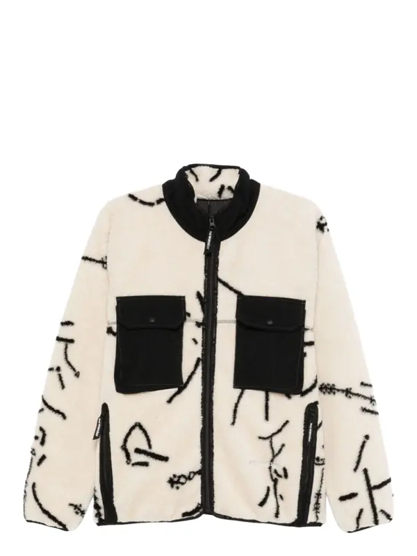 AND WANDER Map Key Boa Jacket - Neutrals