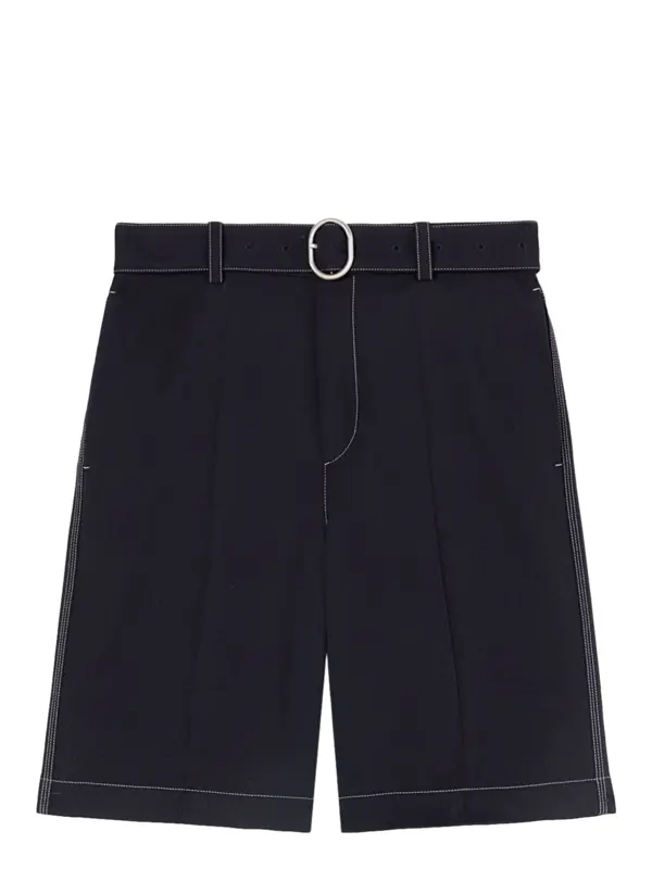 JIL SANDER Belted Knee-length Shorts - Blue