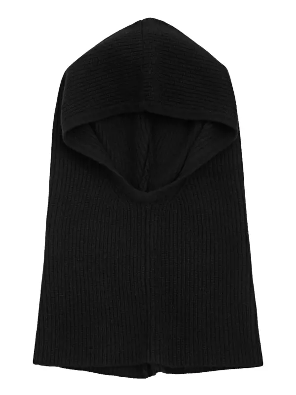 LOOP CASHMERE Ribbed Hood - Black