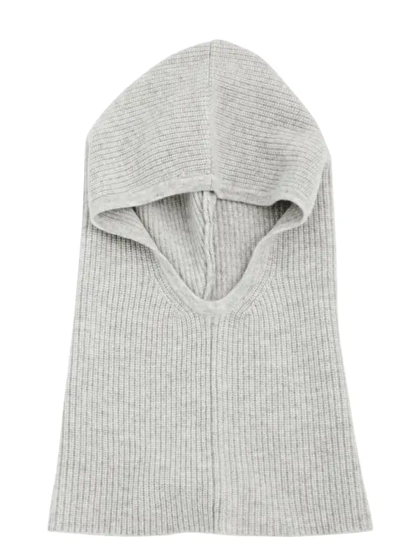 LOOP CASHMERE Ribbed Hood - Light Grey