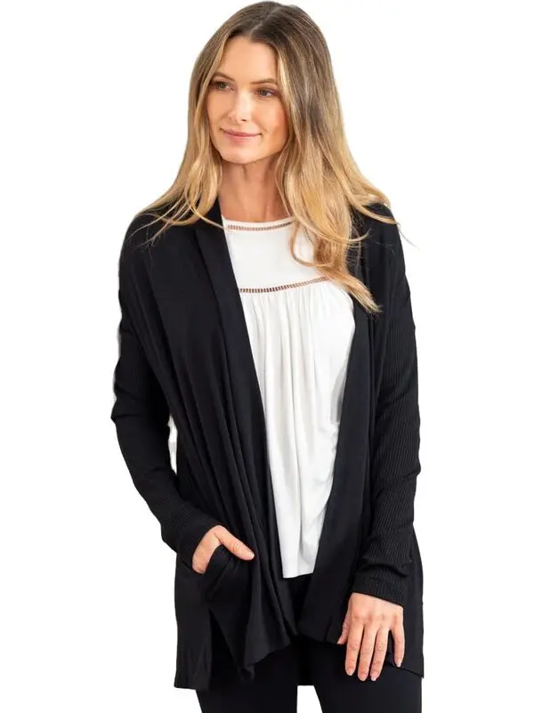 JJWINKS Bff Open Front Cardigan - Black