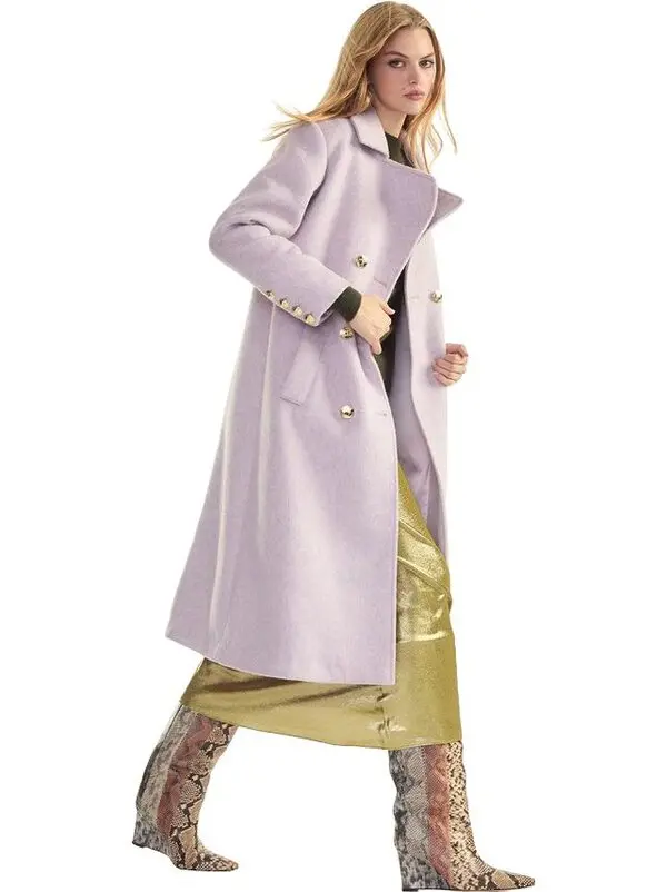 Cynthia Rowley Noa Wool Trench Coat - Gold