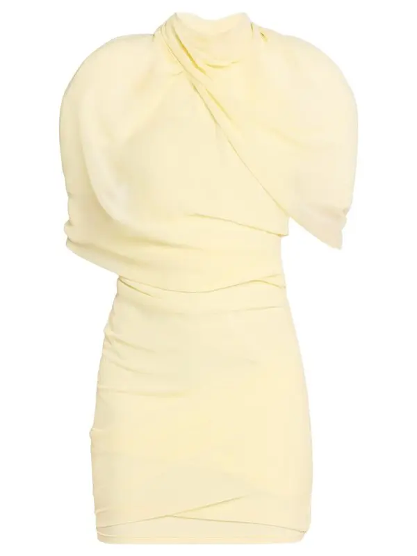 Jacquemus Backless Cape Mini Dress - Pale Yellow