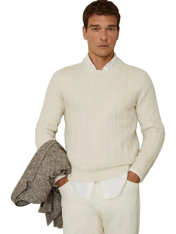 REISS Minsk Cabled Jumper - White