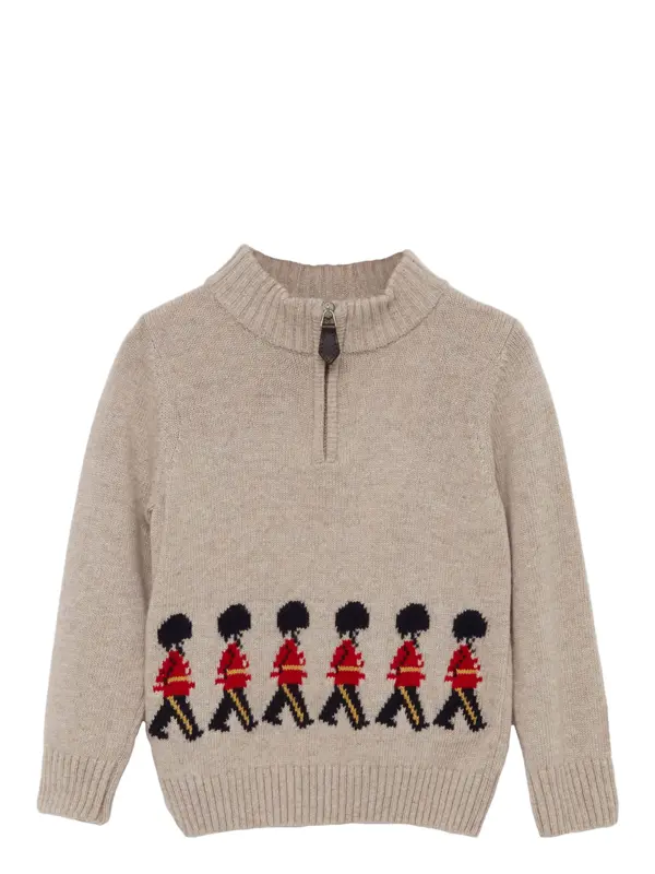 Trotters Marching Guardsman Half-zip Sweater - Beige