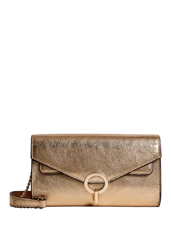 Sandro Leather Yza Shoulder Bag - Yellow