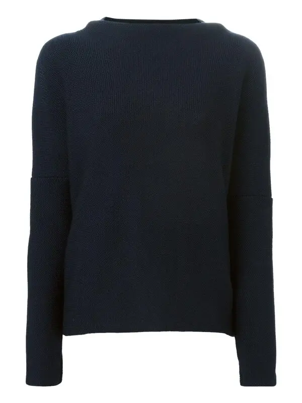 DANIELA GREGIS Wool Slash Neck Sweater - Blue