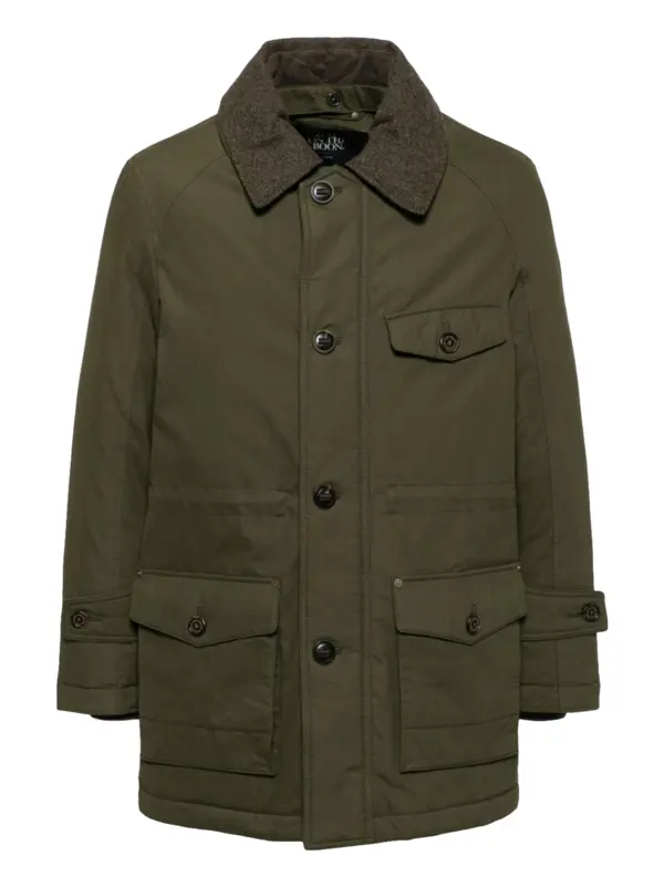 MAN ON THE BOON. On The Boon Detachable Collar Down Jacket - Green