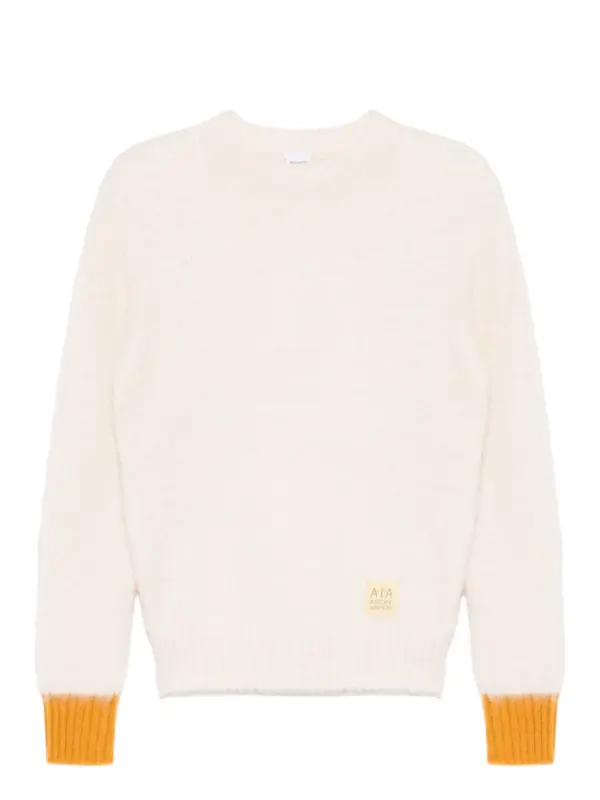 Aspesi Brushed-wool Crew-neck Jumper - Neutrals
