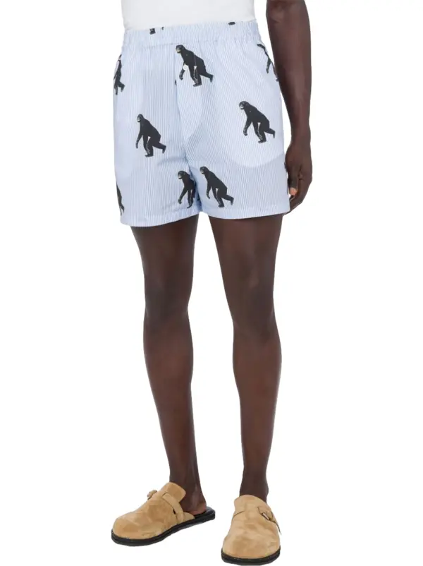 Moschino Graphic-print Striped Shorts - Blue