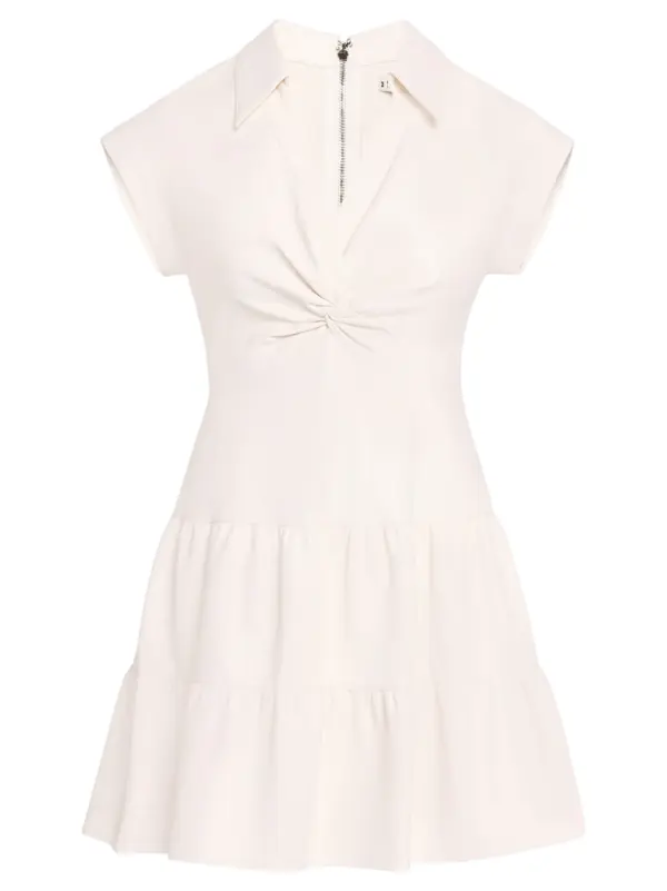 Alice + Olivia Mila Vegan Leather Mini Dress - Off White